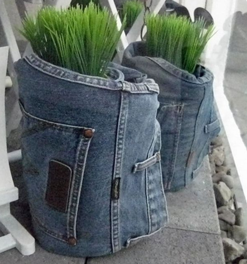 Όμορφες DIY γλάστρες ντυμένες με παλιά τζιν: υπέροχες ιδέες έμπνευσης ...